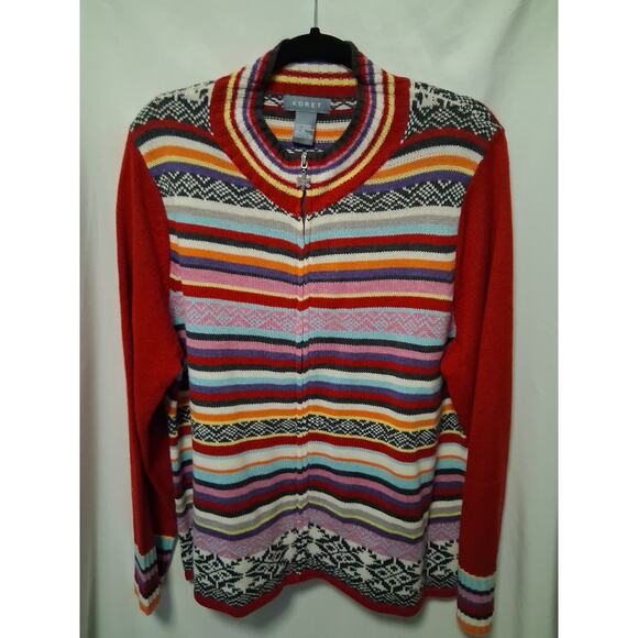 Koret | Sweaters | Koret Women Multicolor Lightweight Zip Up Front ...